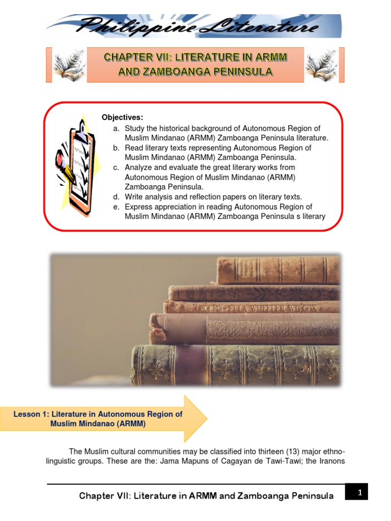 Chapter Vii - Literature in Armm and Zamboanga Peninsula | PDF ...
