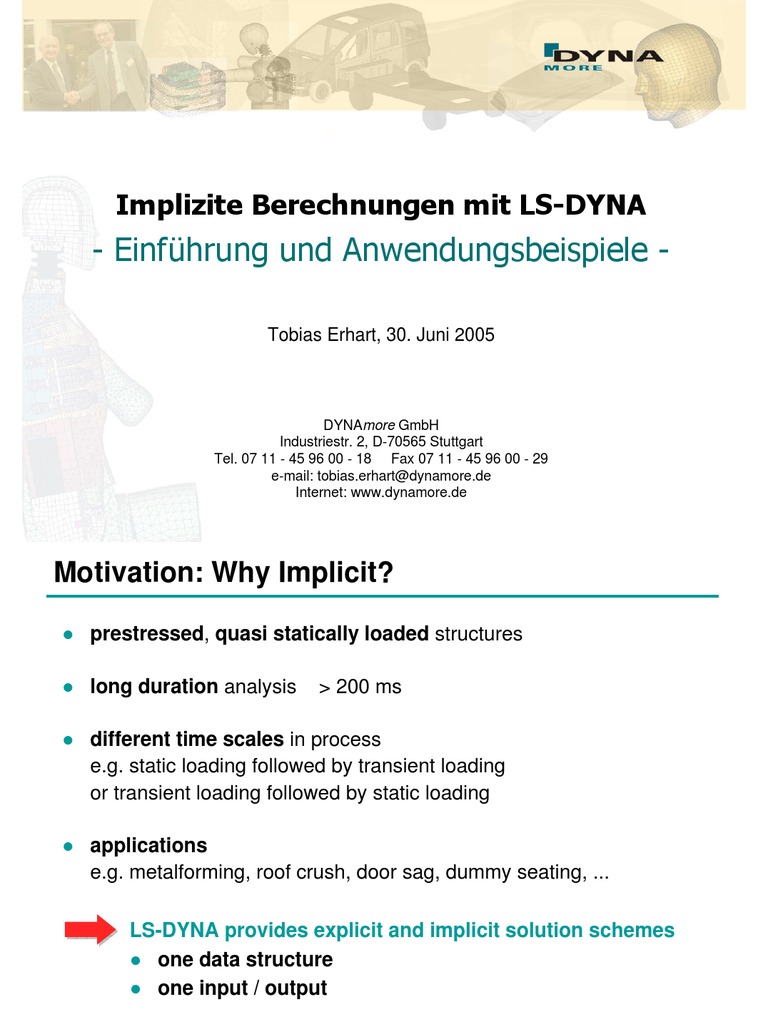 Implicit Simulations With Ls Dyna Introduction and | PDF | Eigenvalues ...