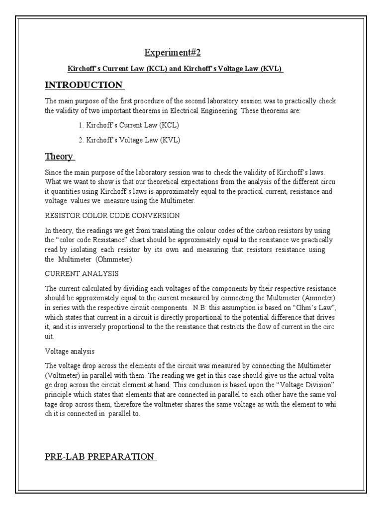 Experiment#2: Theory | Download Free PDF | Voltage | Electrical ...