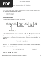 AM Modulators: Square Law & Switching | PDF | Modulation | Diode
