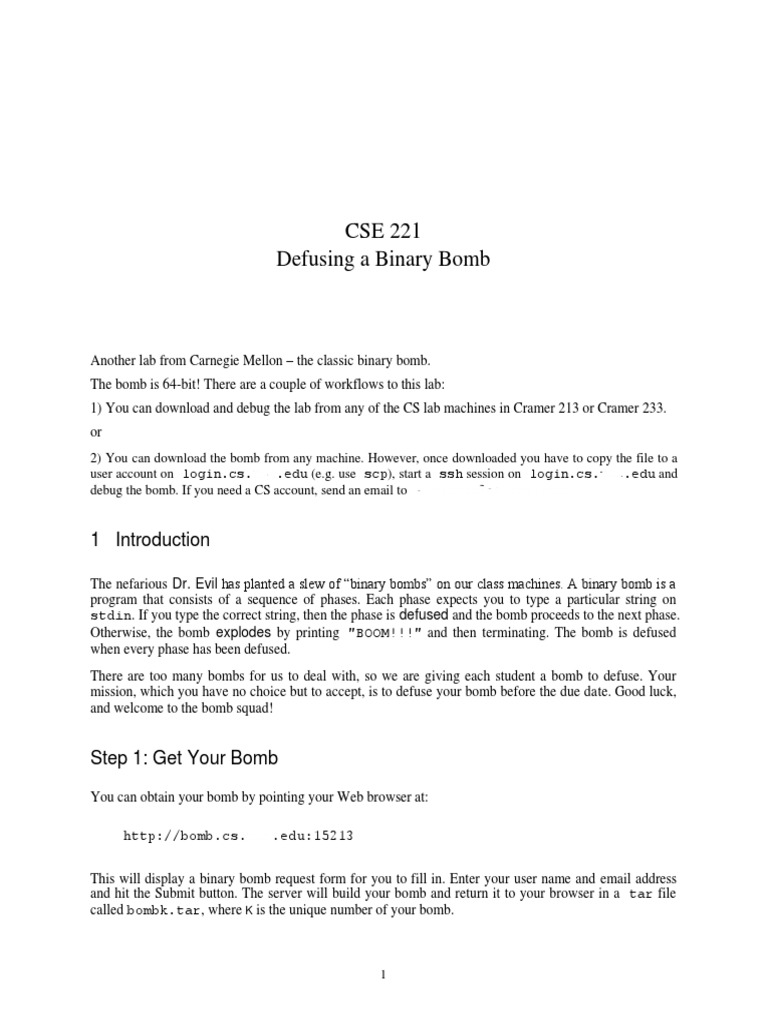 Bomblab Assignment | PDF | Software | Computing