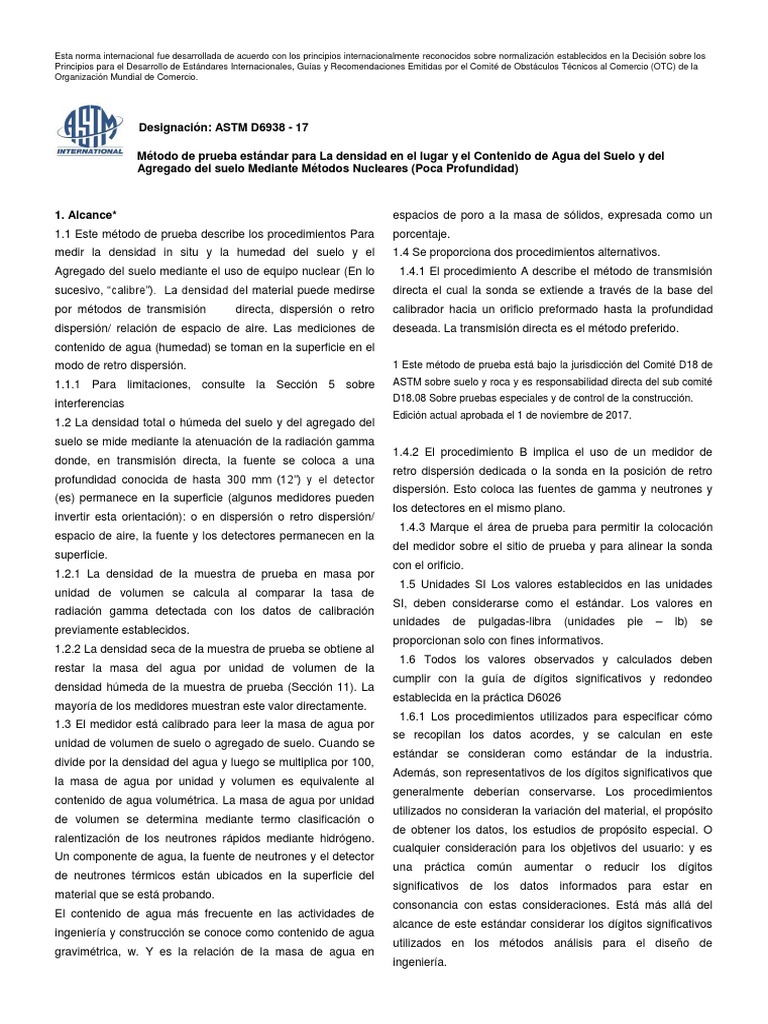 Astm D6937 - 17 | PDF | Densidad | Agua