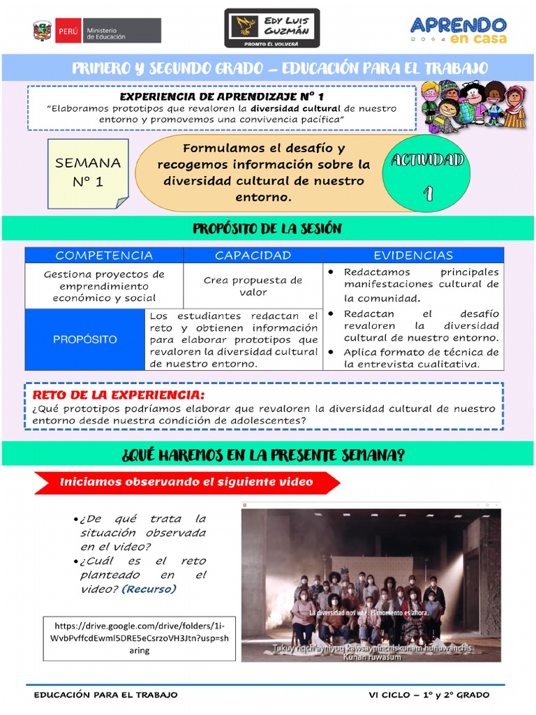 Experiencias de Aprendizaje - EPT | PDF