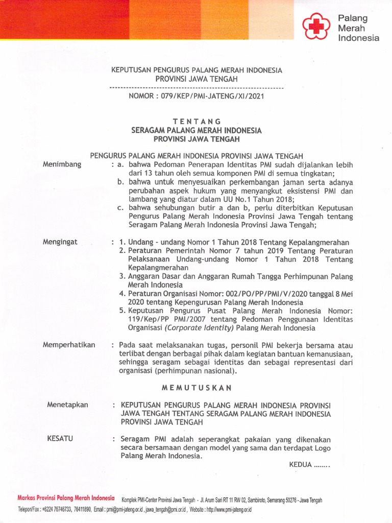 079 SK Seragam PMI Di Jateng | PDF
