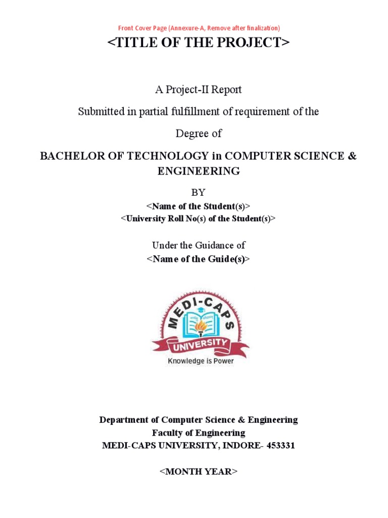 Incampus - BTech - CSE - Project-II Report Format | PDF | Thesis | Paragraph