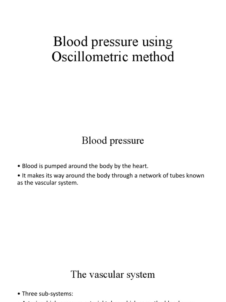 Blood Pressure Using Oscillometric Method | PDF | Blood Pressure ...