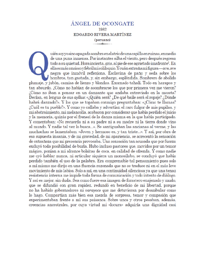 Ángel de Ocongate | PDF