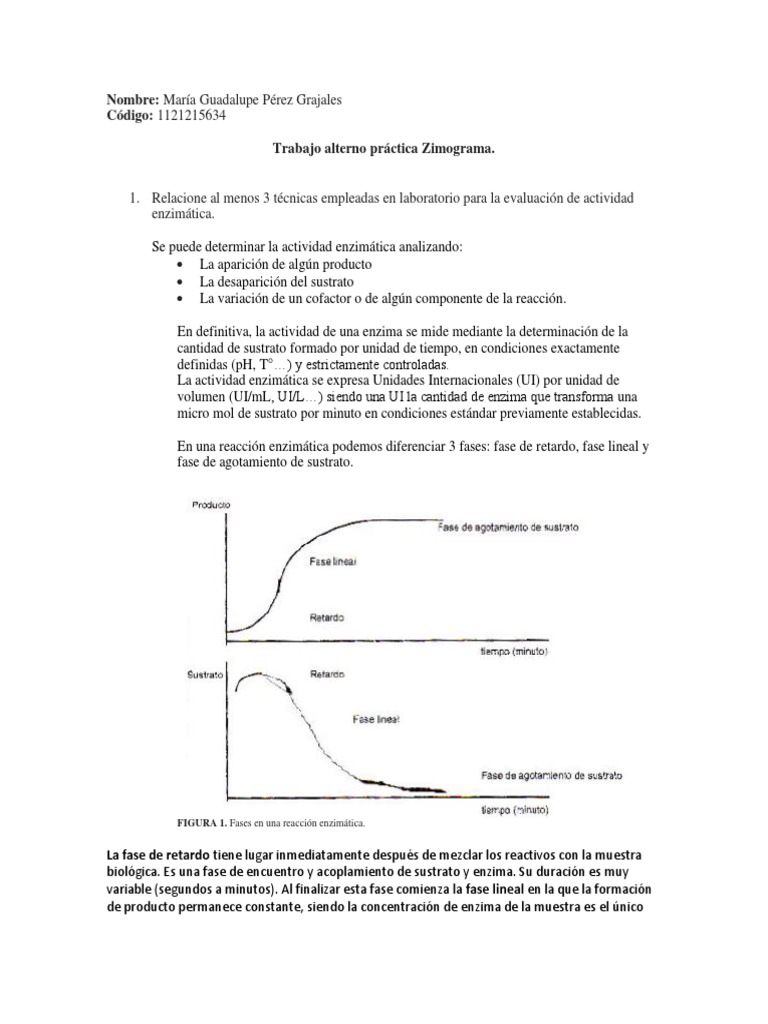 Trabajo Alterno ZIMOGRAMA | PDF | Ensayo de enzimas | Inhibidor de la ...