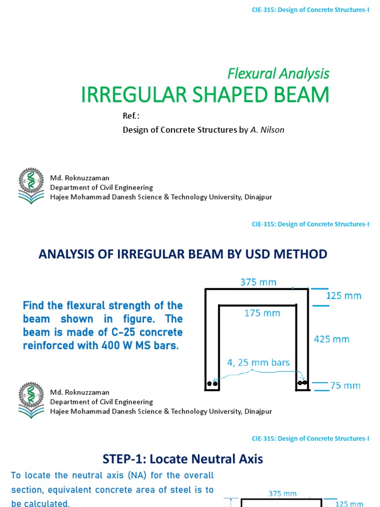 Irregular Beam Flexural Analysis | PDF | Beam (Structure) | Materials