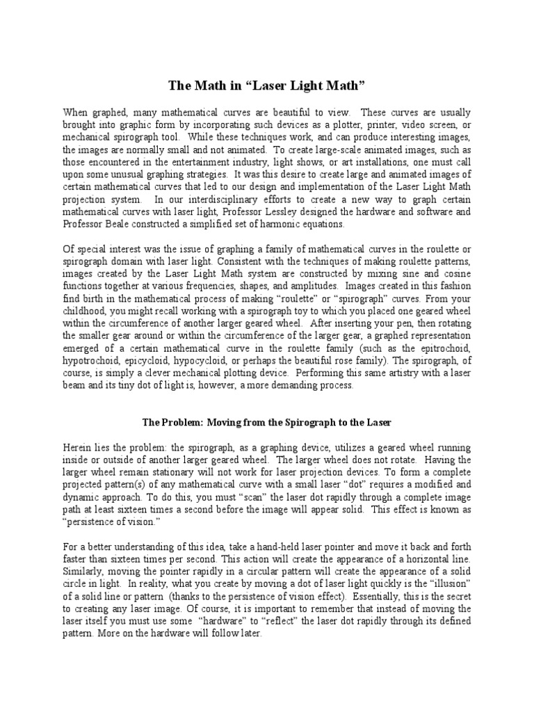 The Math in "Laser Light Math" | PDF | Phase (Waves) | Waves