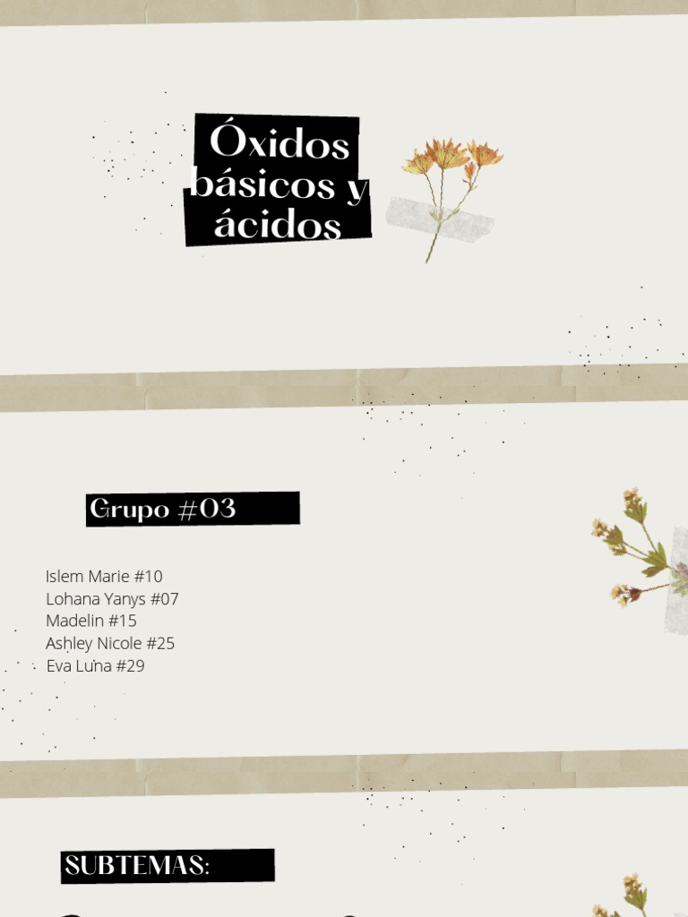 Óxidos Básicos y Ácidos | PDF | Óxido | Ácido