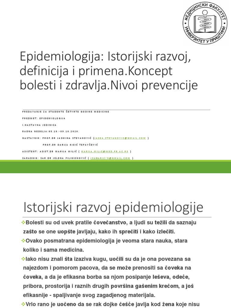 Epidemiologija Uvod | PDF