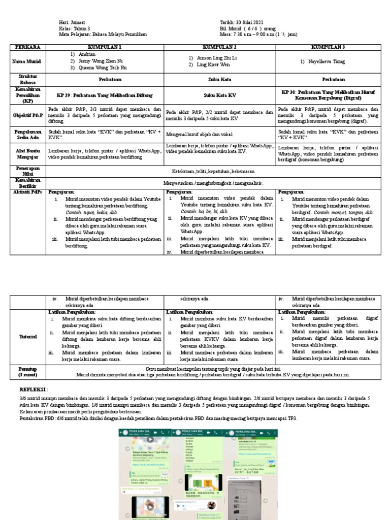 Contoh: Tupai, Halia, Dsb. Contoh: Ba, Be, Bi, DSB | PDF