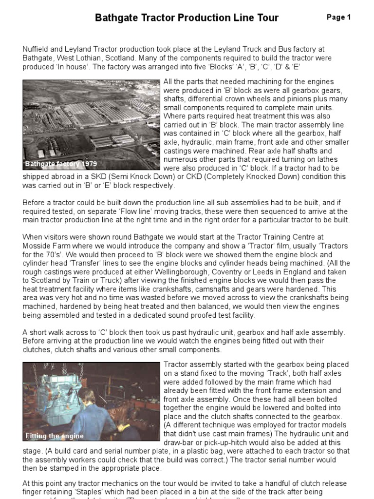 Tractor Production Line Tour | PDF | Axle | Transmission (Mechanics)