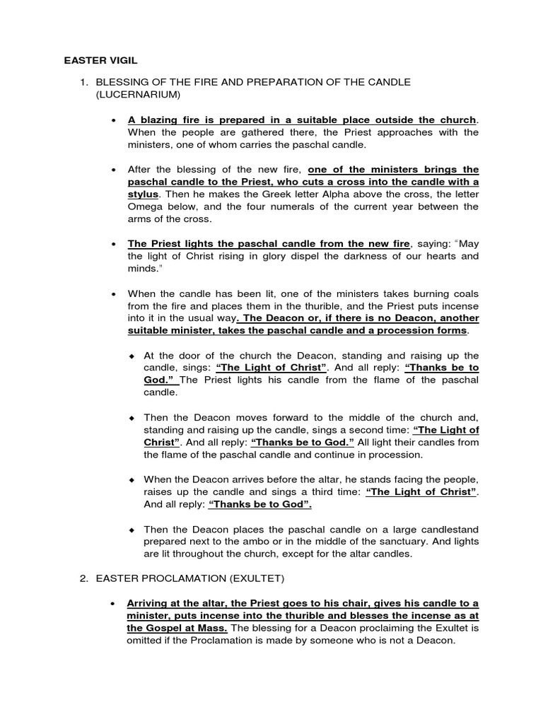 Easter Vigil Liturgy Guide | PDF | Mass (Liturgy) | Christian Worship ...