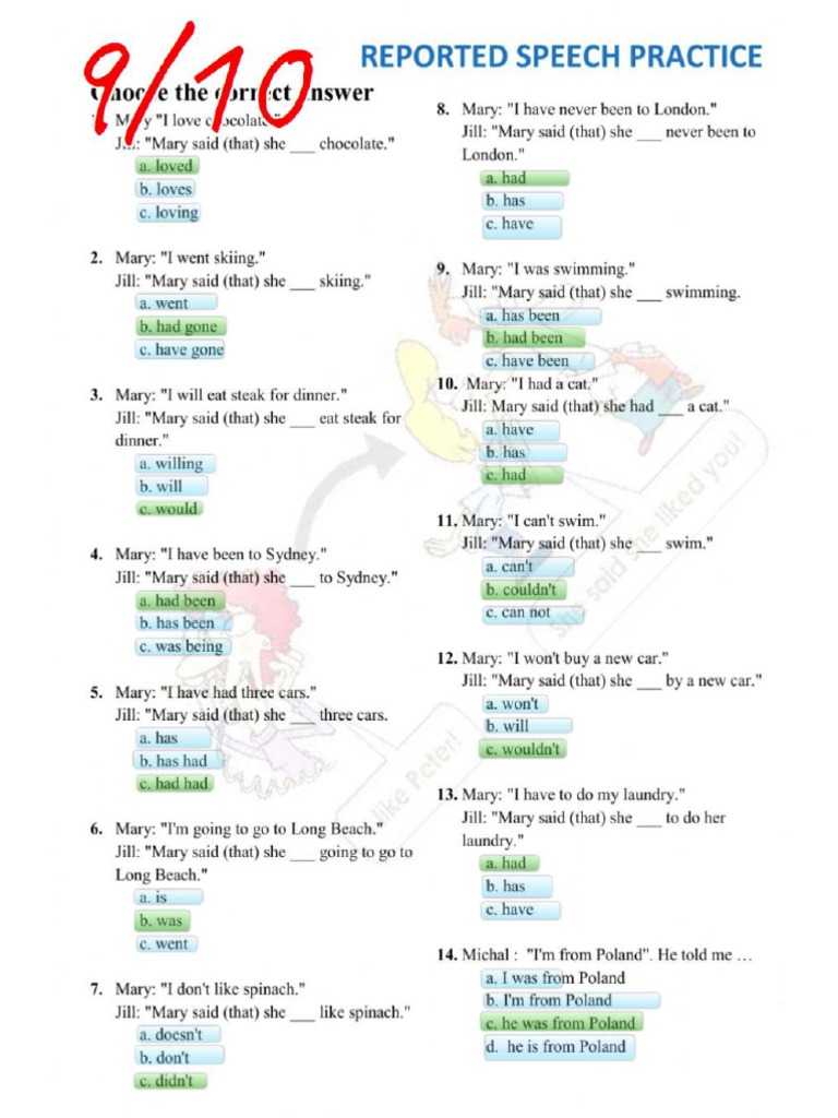 Reported Speech Practice | PDF