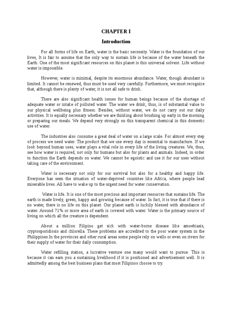 Water Refilling Station Feasibility Study Edited | PDF | Water Purification | Water