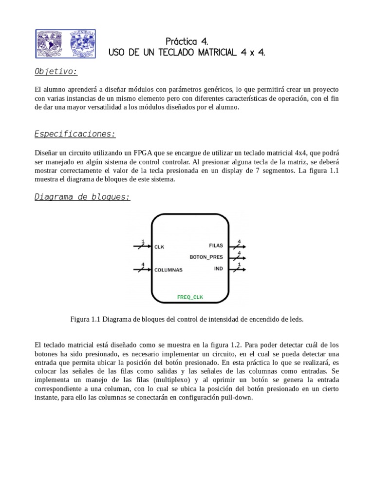 Practica 4a | PDF | Matriz (Matemáticas) | Teclado