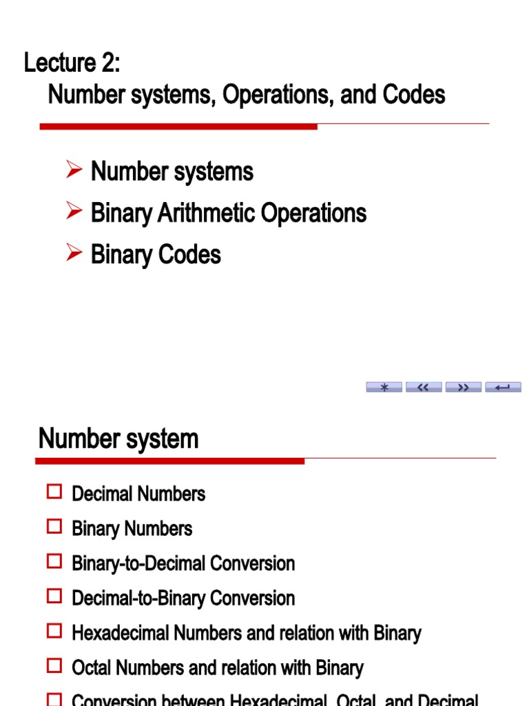 Lecture2 - Number System, Operation, and Codes (Autosaved) | PDF | Subtraction | Binary Coded ...