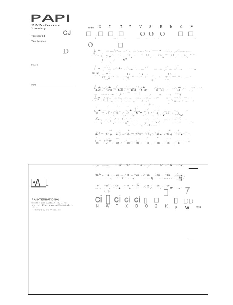 Lembar Jawaban Tes Papi Kostick | PDF | Échecs