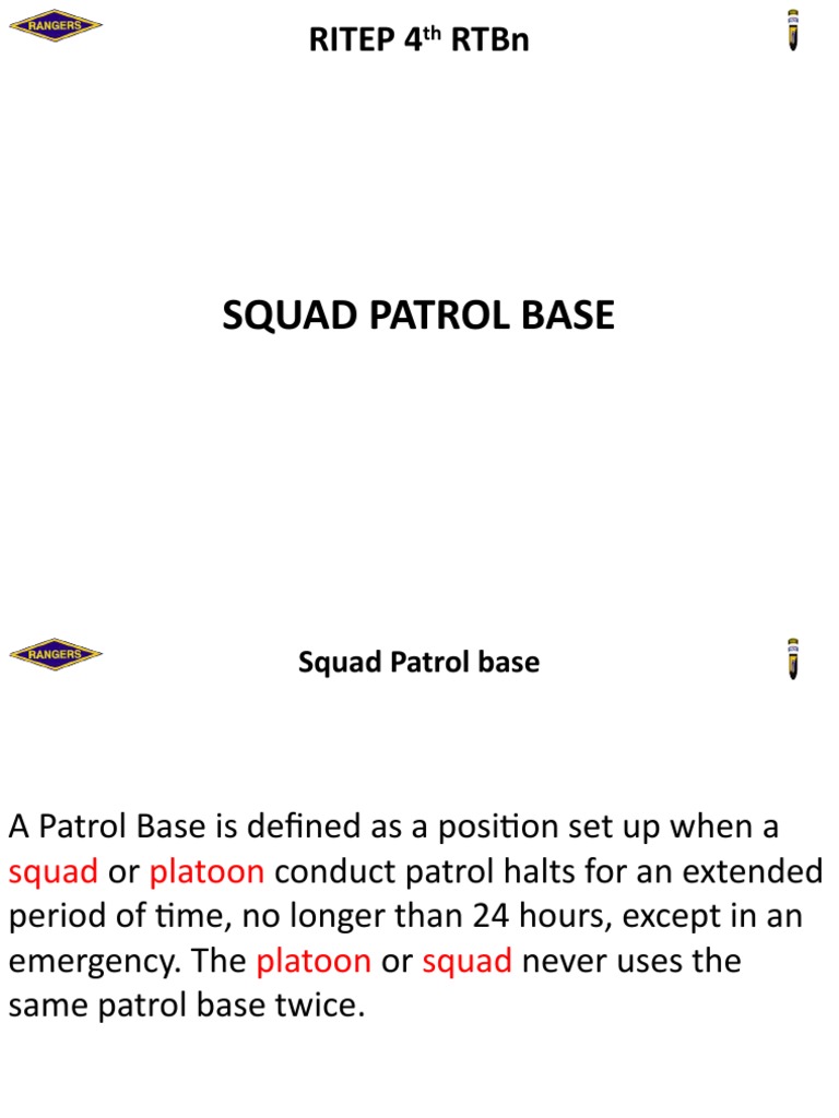 Squad Patrol Base Class | PDF | Reconnaissance | Military