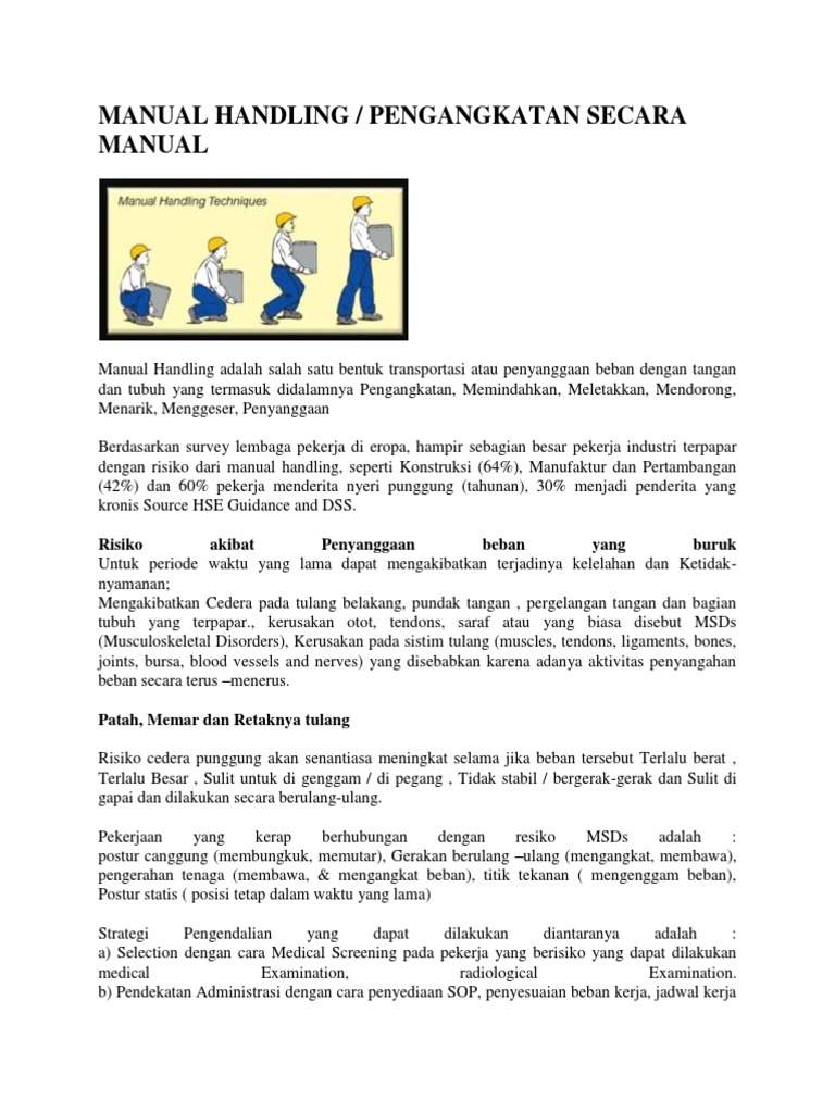 Manual Handling-Bahasa Indonesia | PDF