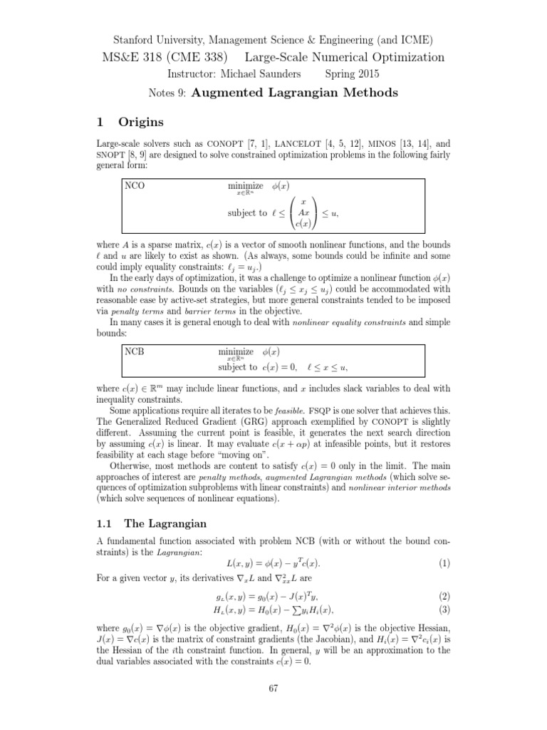 Notes09 BCL | PDF | Mathematical Optimization | Linear Algebra