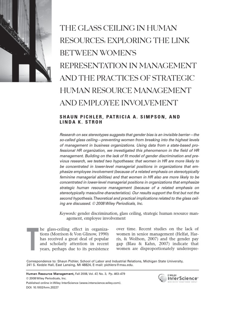 Glass Ceiling in Human Resources | PDF | Human Resource Management | Gender
