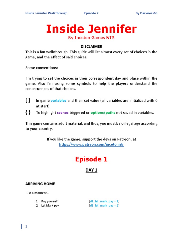 Inside Jennifer: Episode 1 | PDF