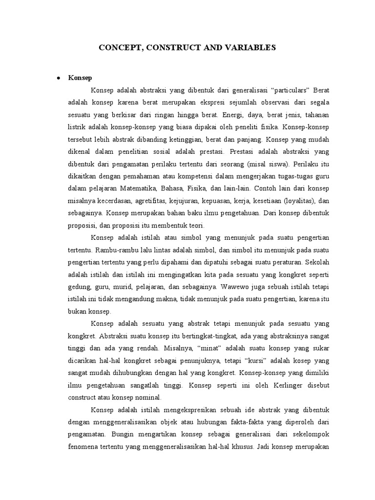 Concept, Construct and Variables | PDF