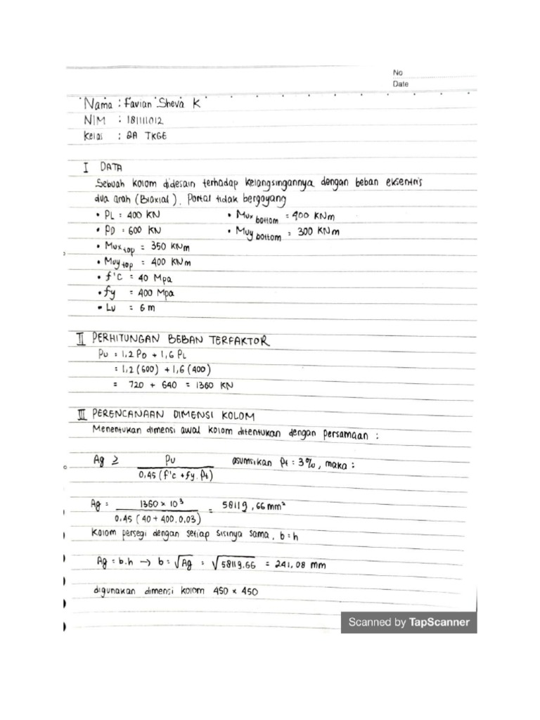 Kolom Langsing Tidak Bergoyang | PDF