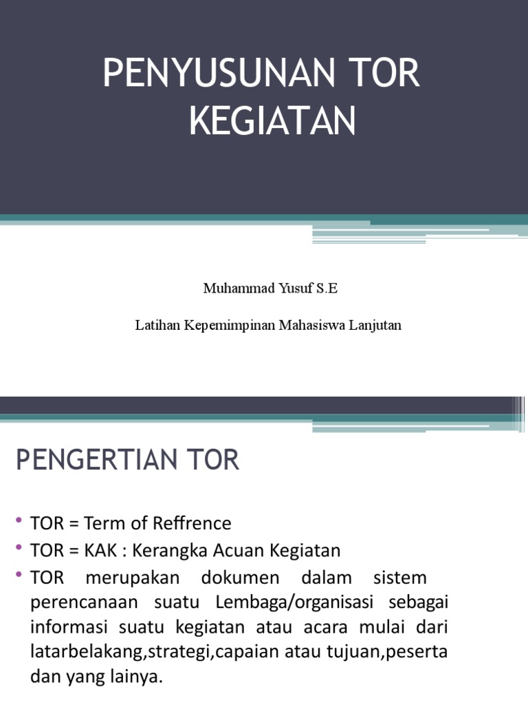 Tor Aa Yusuf | PDF | Karier & Perkembangan