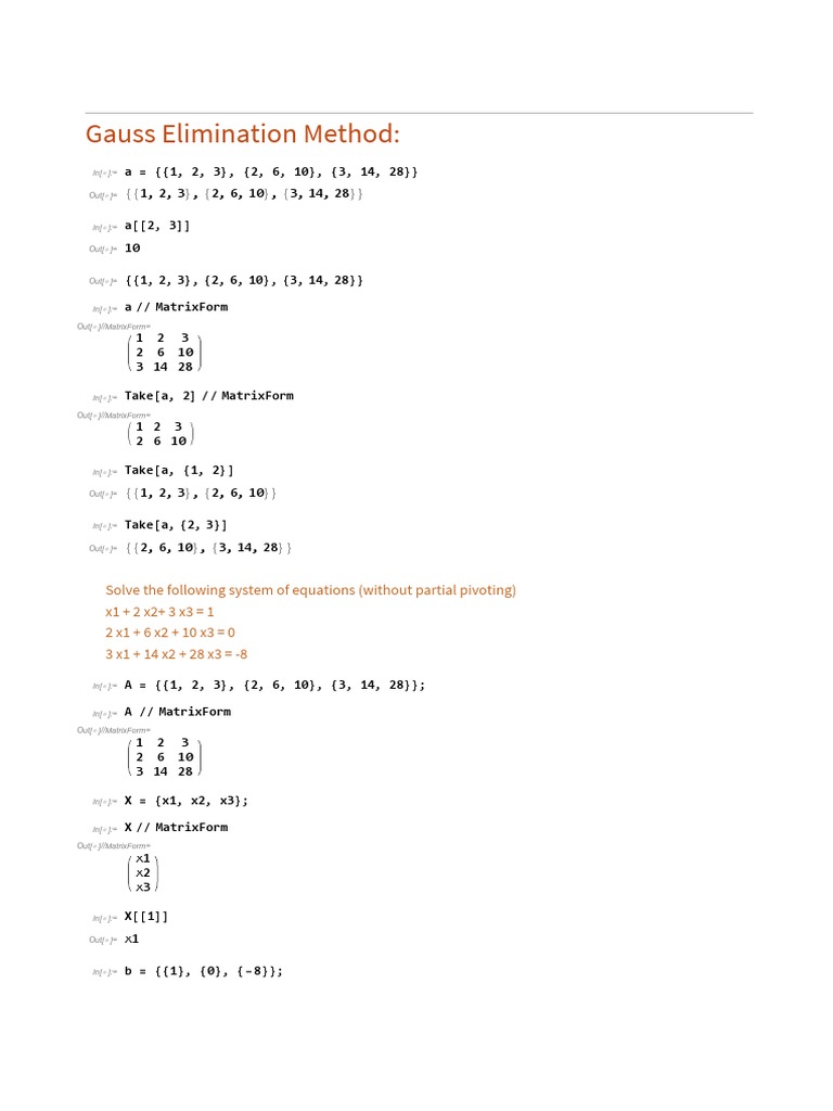 Gauss Elimination Method | PDF | Computational Science | Differential ...