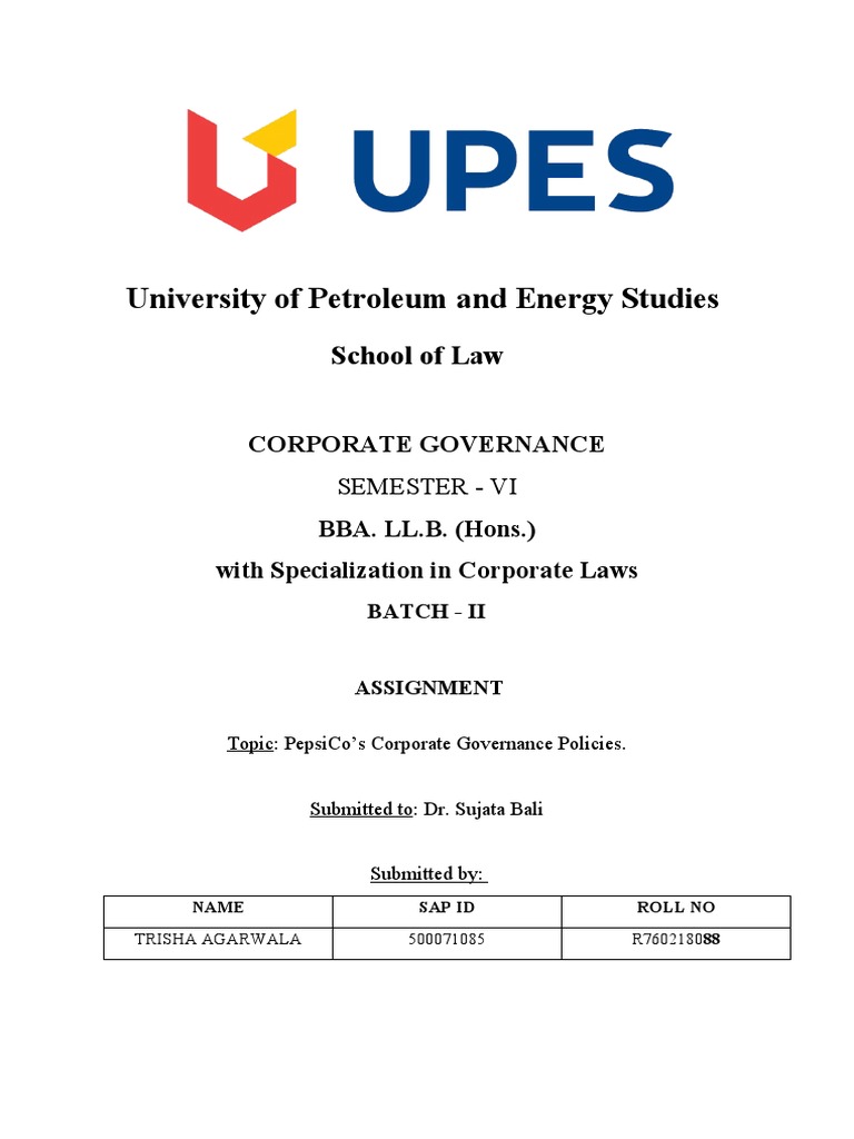 PepsiCo Corporate Governance Policies | PDF | Corporate Governance ...