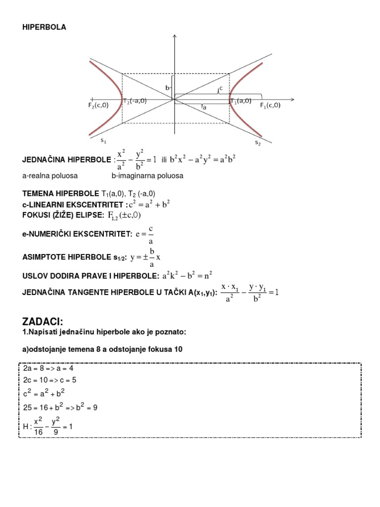 Hiperbola Resenja | PDF