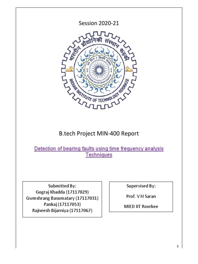 BTP Report (Group 14 Design) | PDF | Spectral Density | Bearing ...