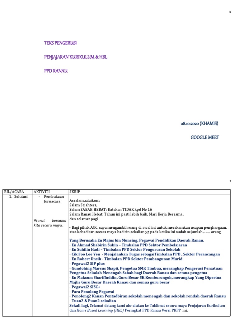 Teks HBL 2020 | PDF