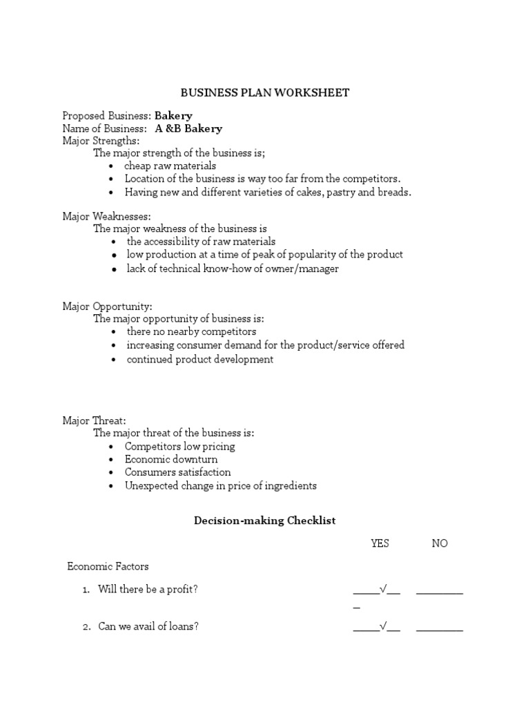 Business Plan Worksheet | Download Free PDF | Cost | Interest