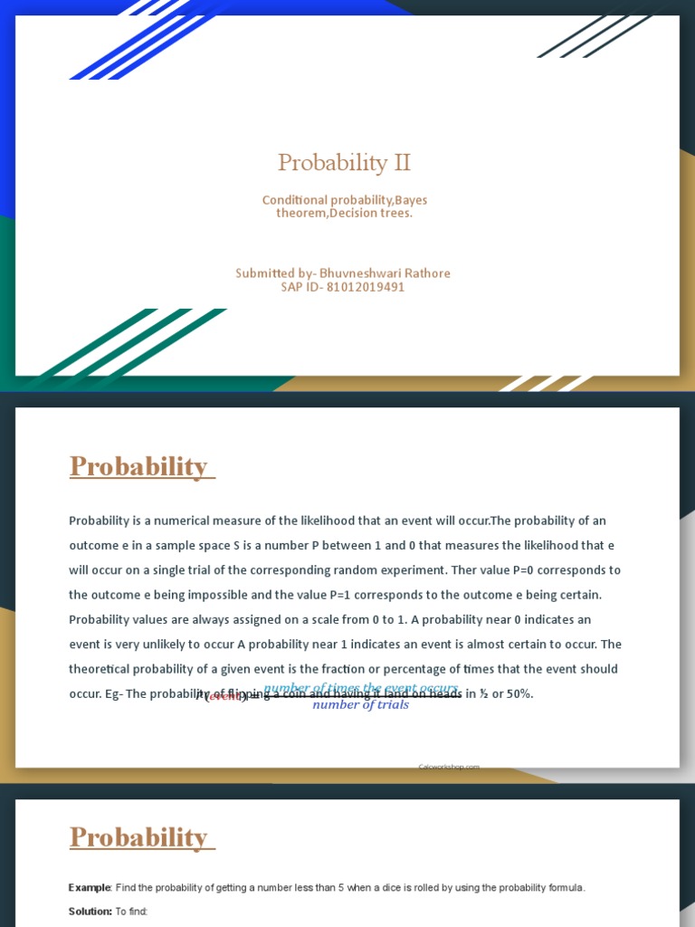 Probability II Conditional Probability, Bayes Theorem, Decision Trees ... Probability II Conditional Probability, Bayes Theorem, Decision Trees ...