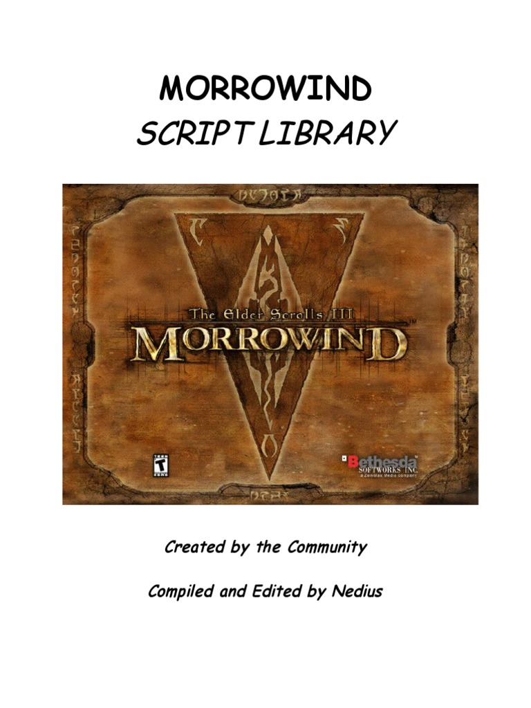 Morrowind Script Library 03 | PDF | Sword | Leisure