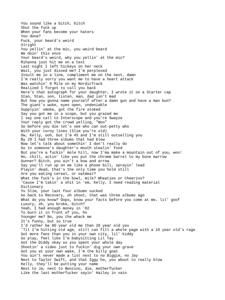 Killshot Lyrics | PDF | Hip Hop