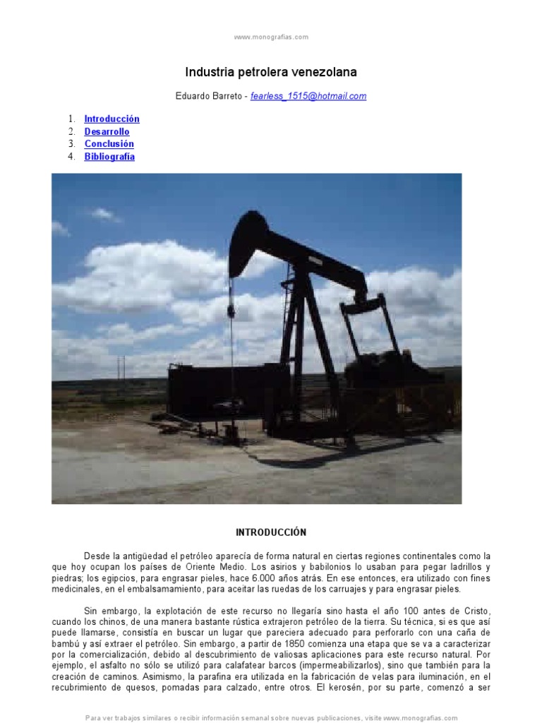 Industria Petrolera Venezuela | PDF | Petróleo | Venezuela