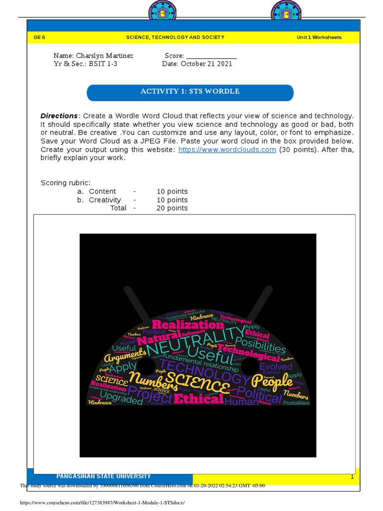 Science & Tech Word Cloud Guide | PDF | Science | Academic Discipline ...