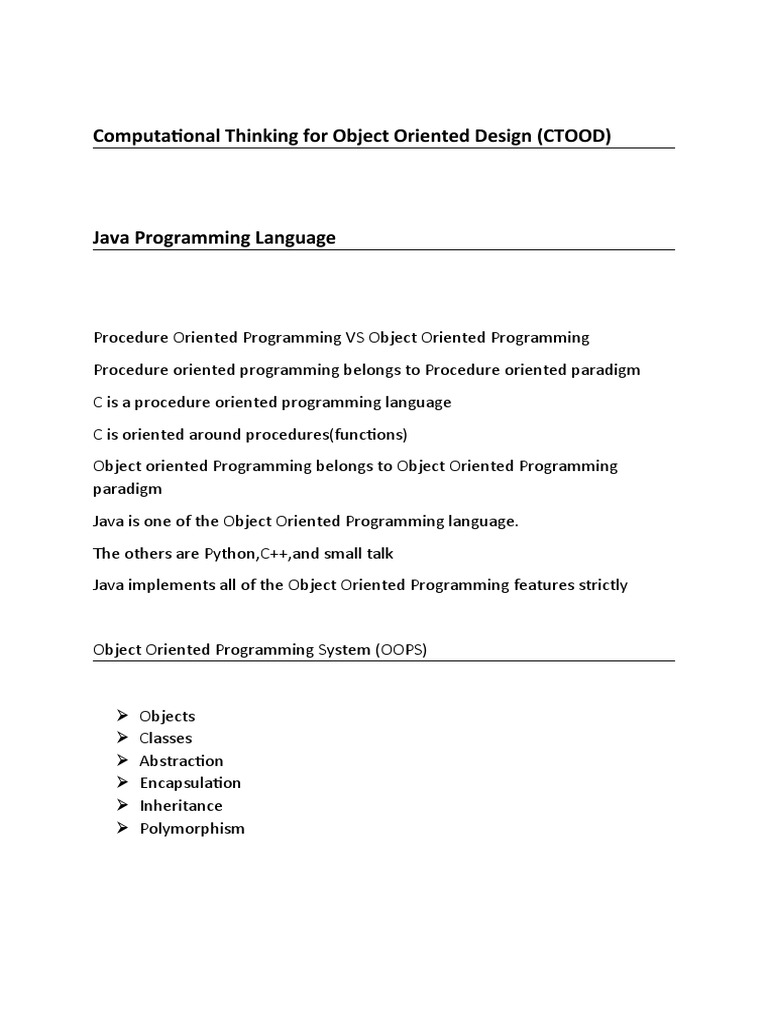 CTOOD Java Programming Object Oriented Design | PDF | Inheritance (Object Oriented Programming ...