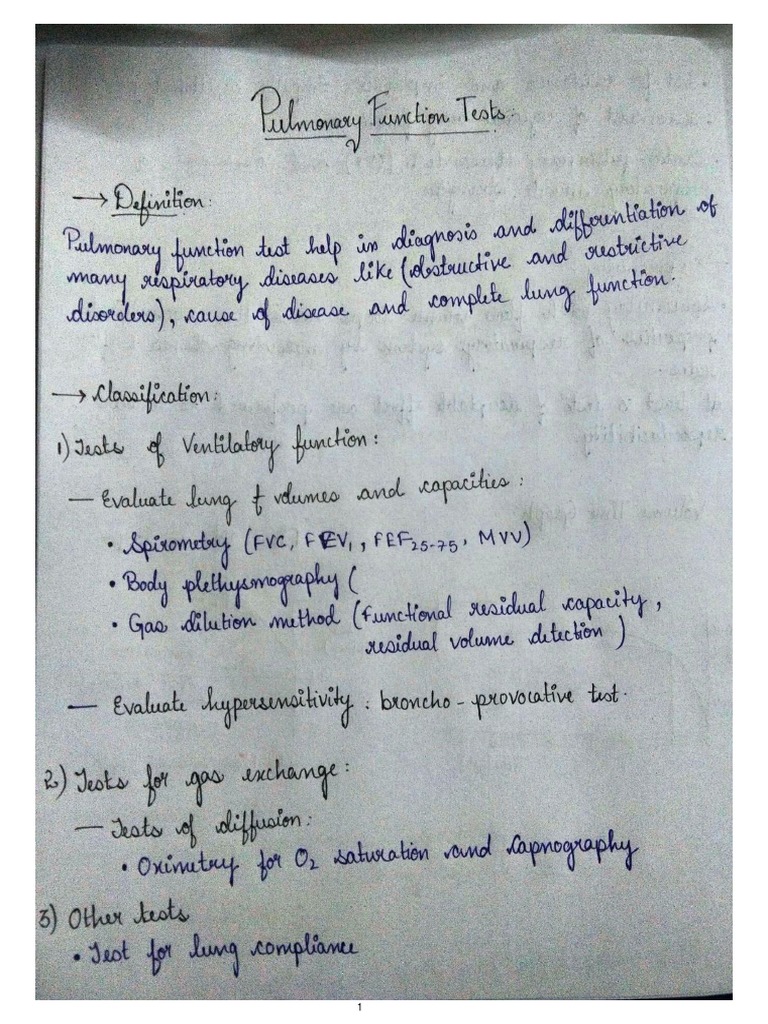 Pulmonary Function Test | PDF