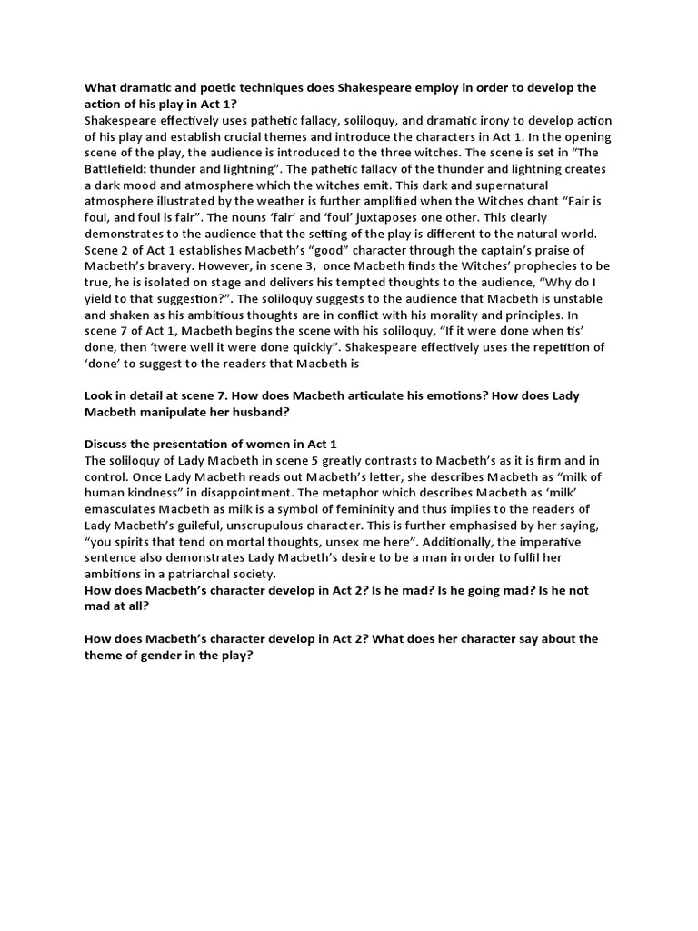 Macbeth Literary Analysis | PDF | Macbeth