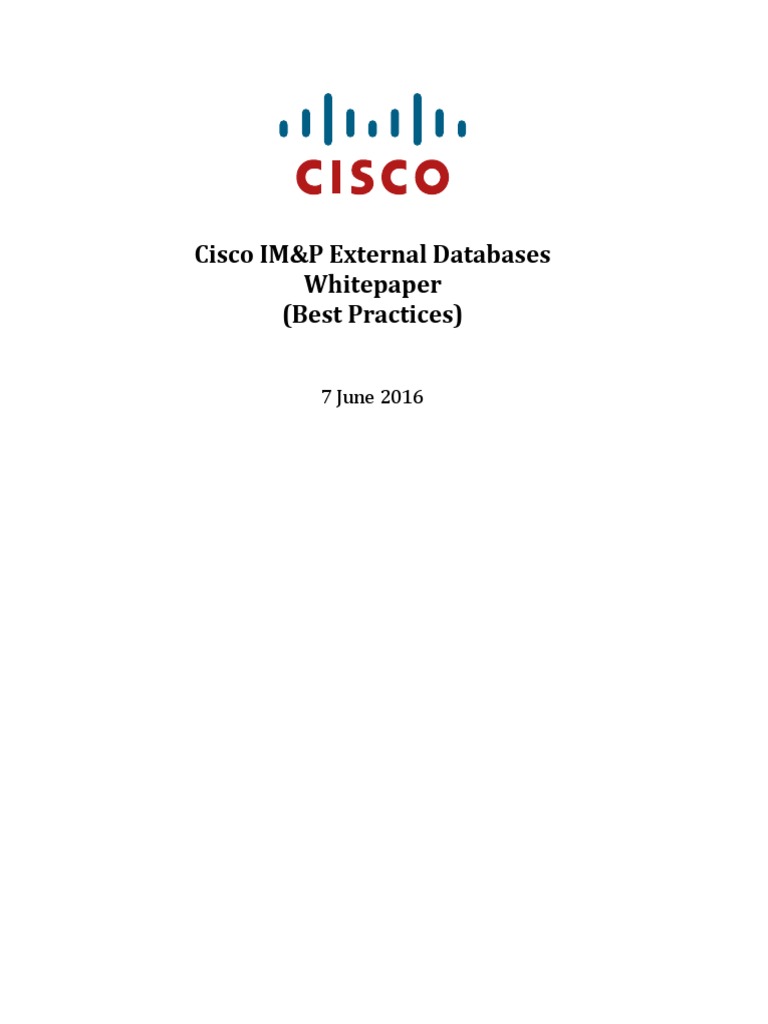 Cisco IM&P External Databases Whitepaper | PDF | Databases | Microsoft Sql Server