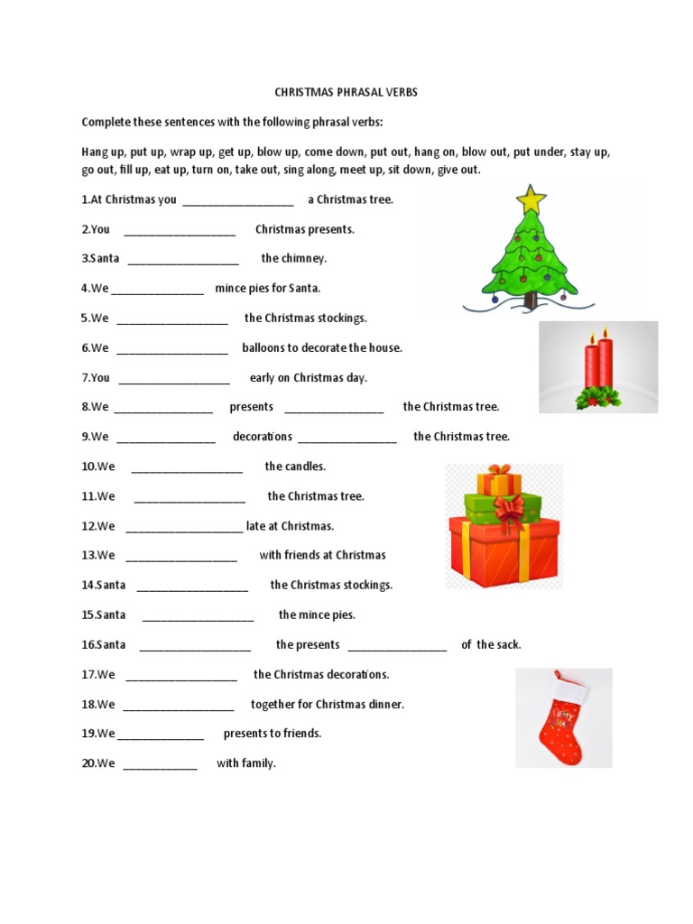 Christmas Phrasal Verbs Guide | PDF | Santa Claus | Christmas