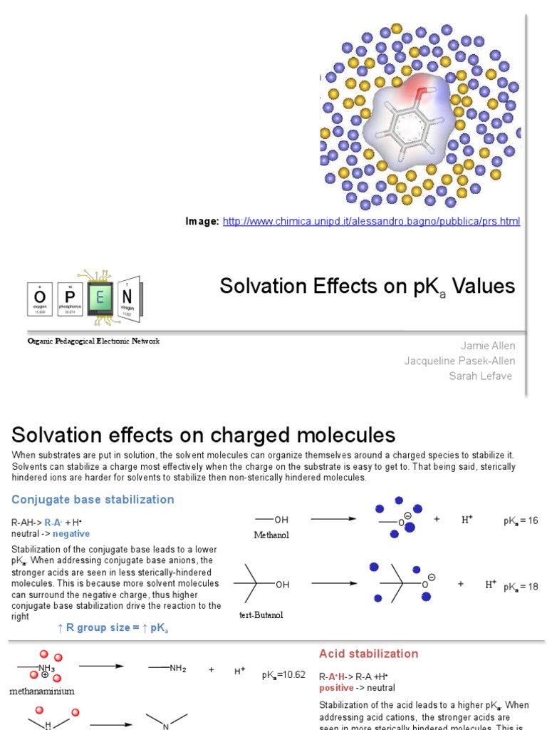 Solvation Effects On PK Values: Image | PDF | Acid Dissociation ...
