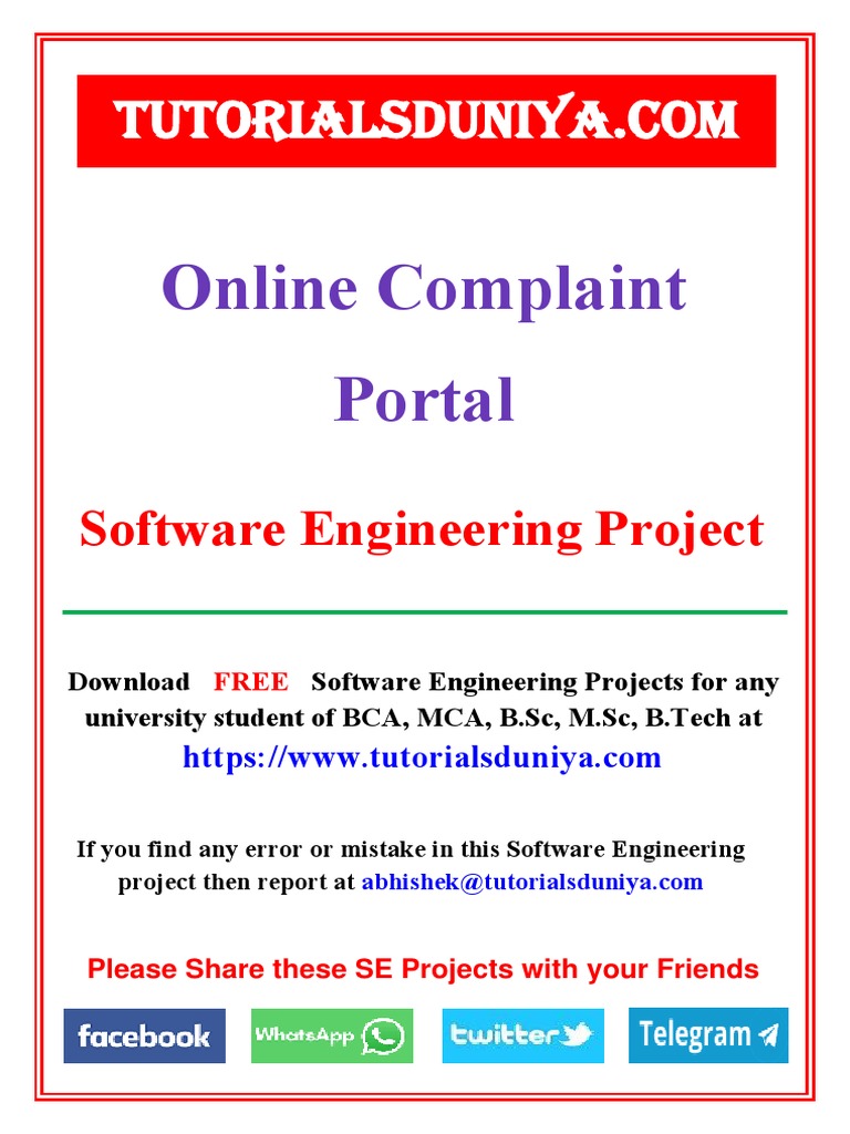 Online Complaint Portal - TutorialsDuniya | PDF | Information ...